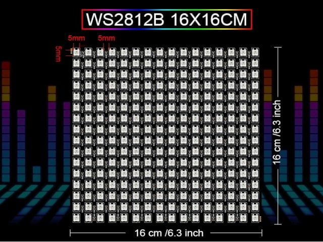 NeoPixel hajlékony LED-mátrix (16x16 RGB LED, WS2812B) - TavIR WebShop